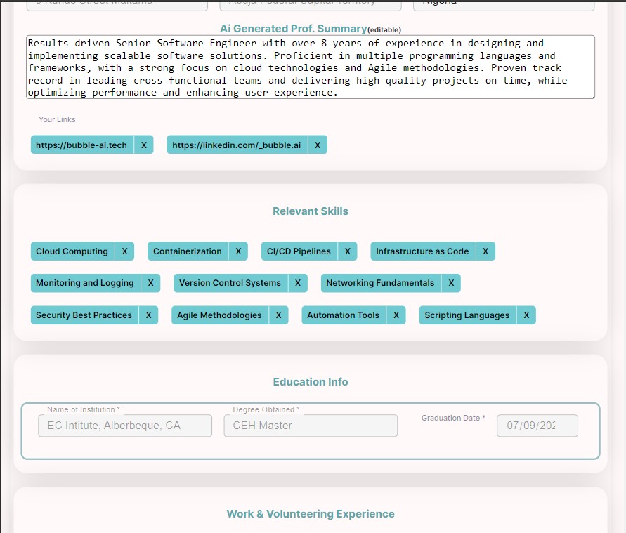 Bubble Ai - Career Growth Assistant
